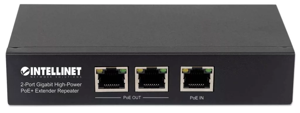 PoE+ Extender Repeater 2-Port Gigabit 802.3at/af - www.kamen